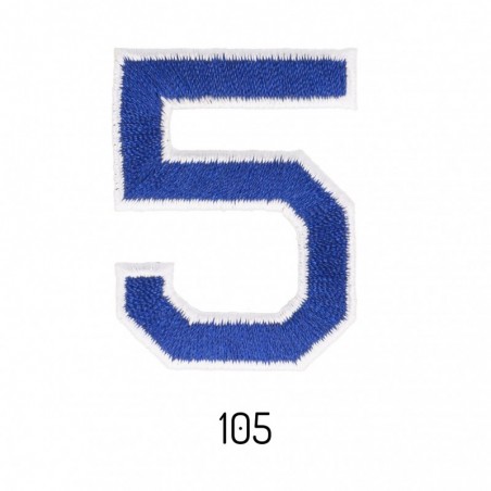 Écusson Chiffre Bâton 5 Bleu