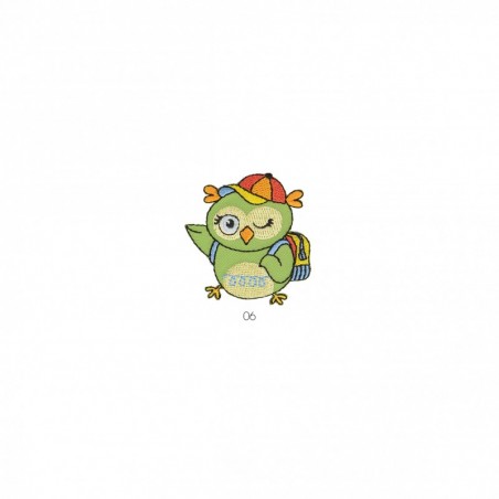 Écusson Rentrée des Classes Hibou Vert