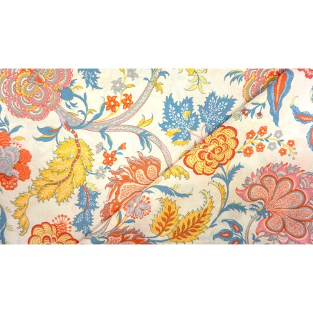 Toile à drap Imprimé - Floral Perse Bleu