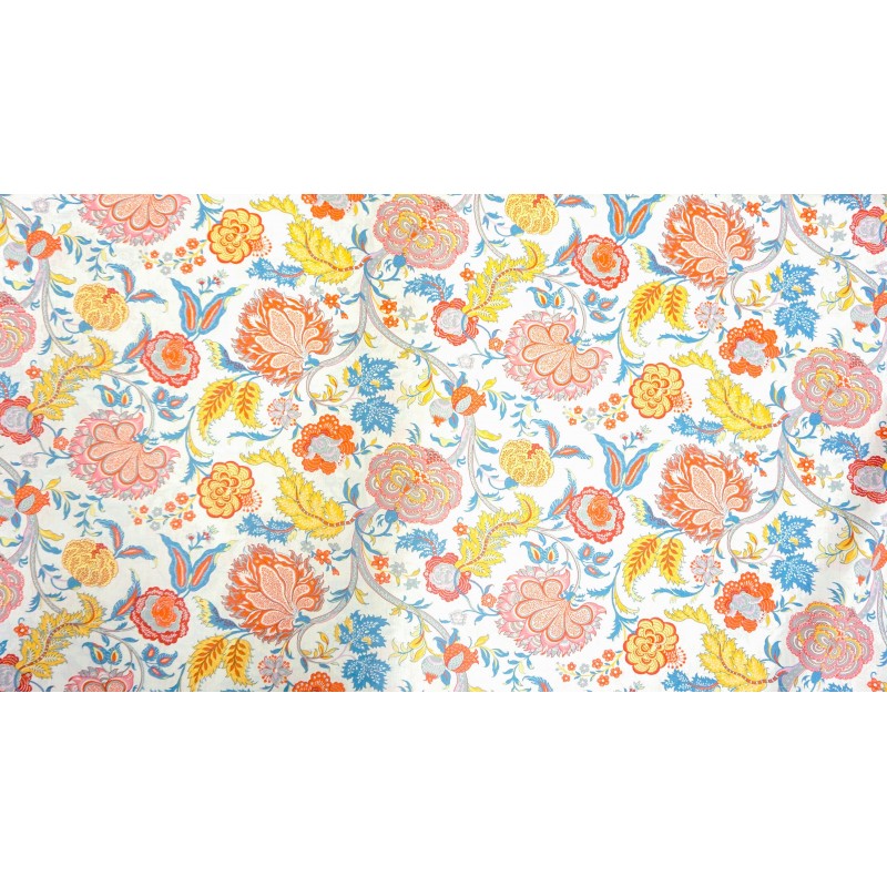 Toile à drap Imprimé - Floral Perse Bleu